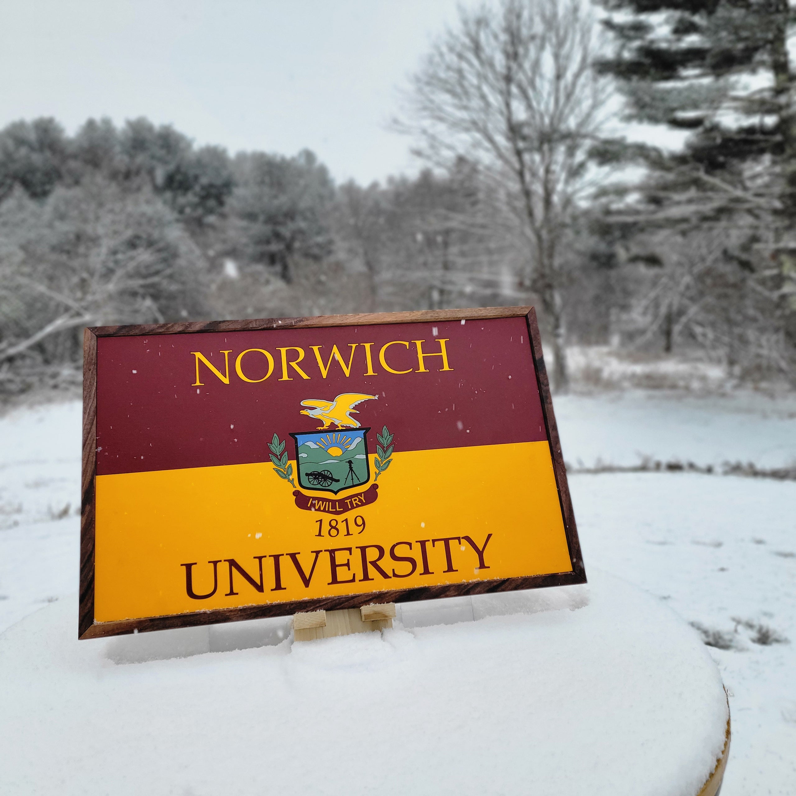 Norwich University Wooden Flag | Theta Pi Woodshop LLC.